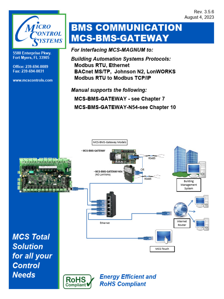 MCS BMS Communication Manual | PDF | Ip Address | Computer Network