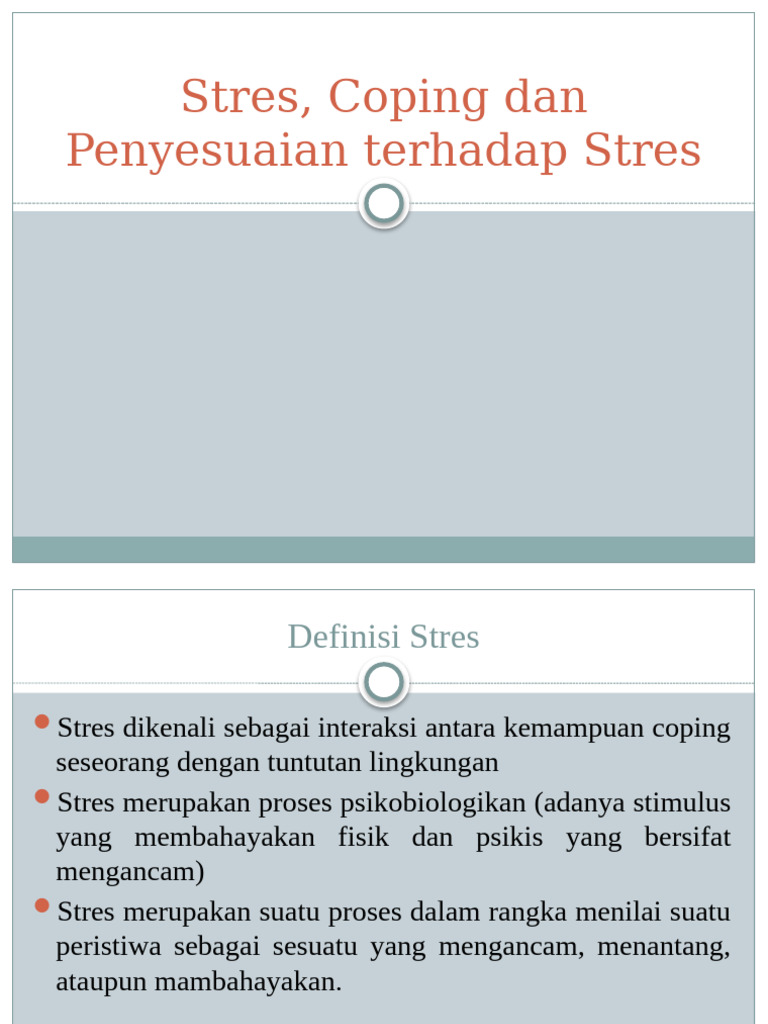 Definisi dan Jenis Stres Psikologis | PDF