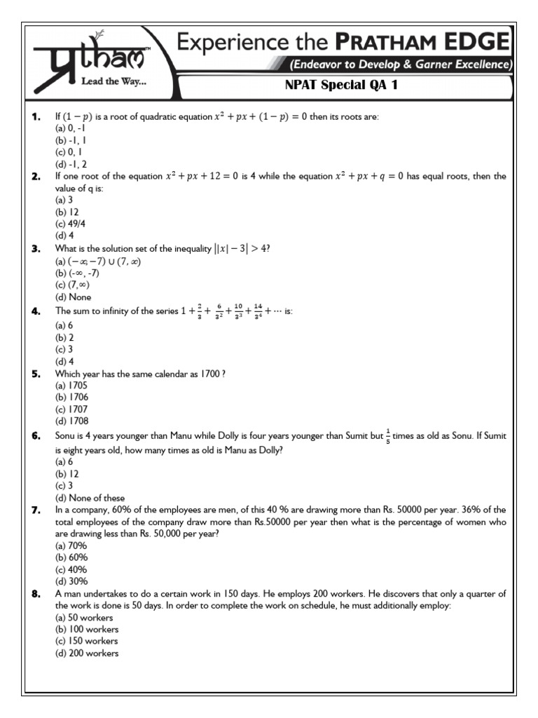 Npat Qa | PDF | Science & Mathematics | Technology & Engineering