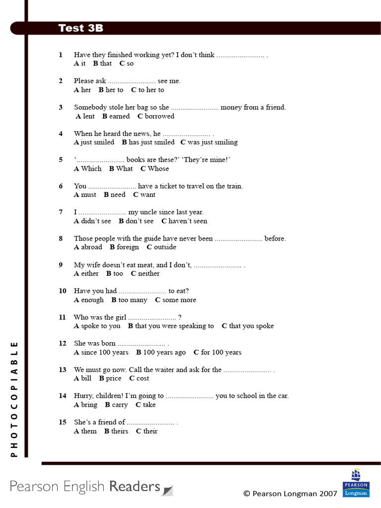 Level 3 Test B | PDF