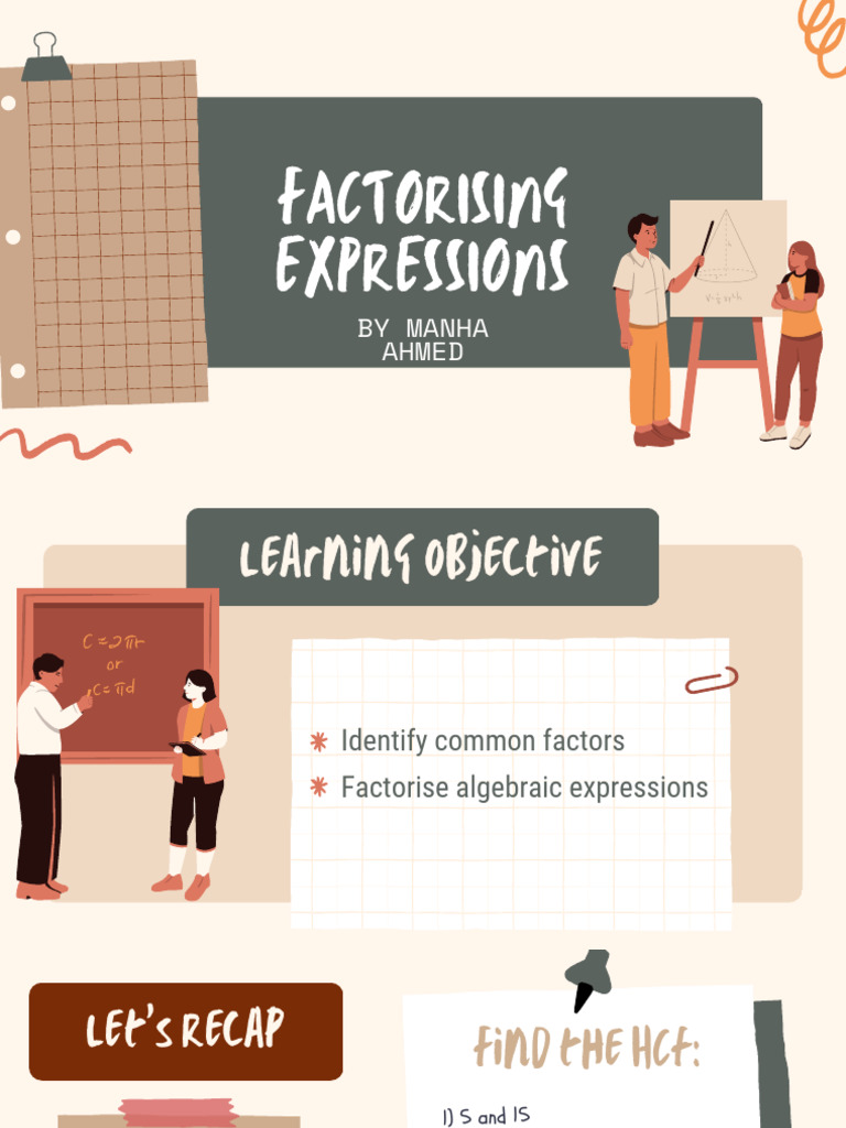 Factorising Algebraic Expressions Guide | PDF