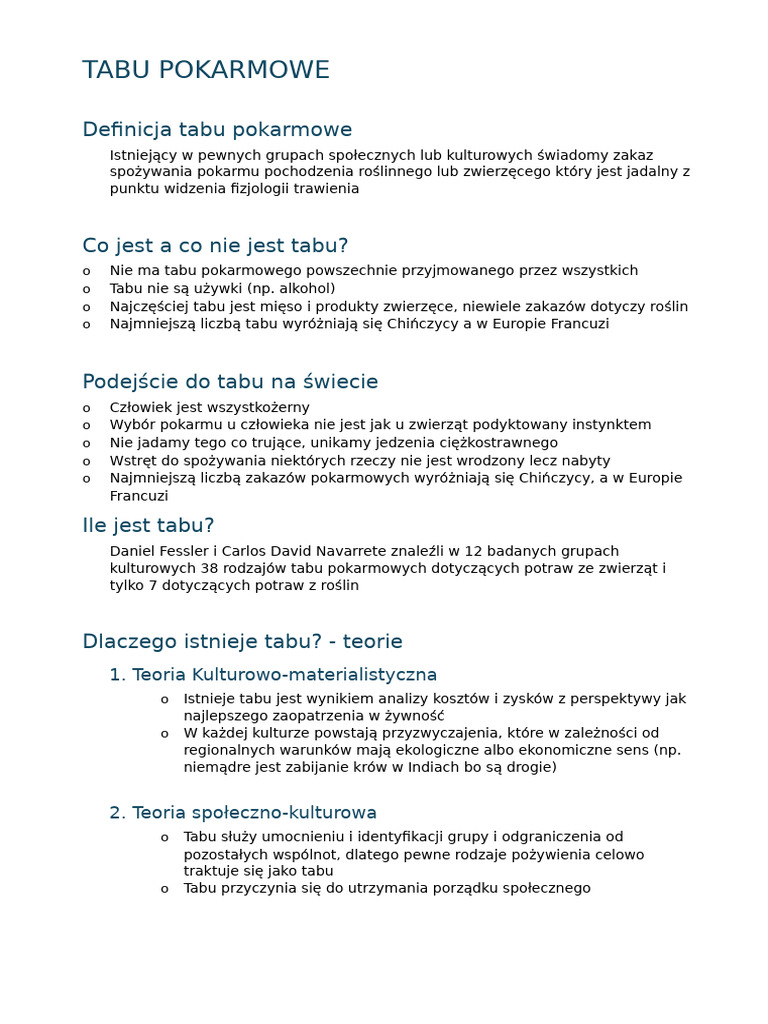 Tabu Pokarmowe PL | PDF Tabu Pokarmowe PL | PDF