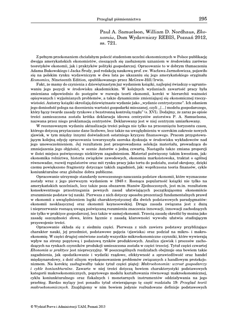 Paul A Samuelson William D Nordhaus | PDF