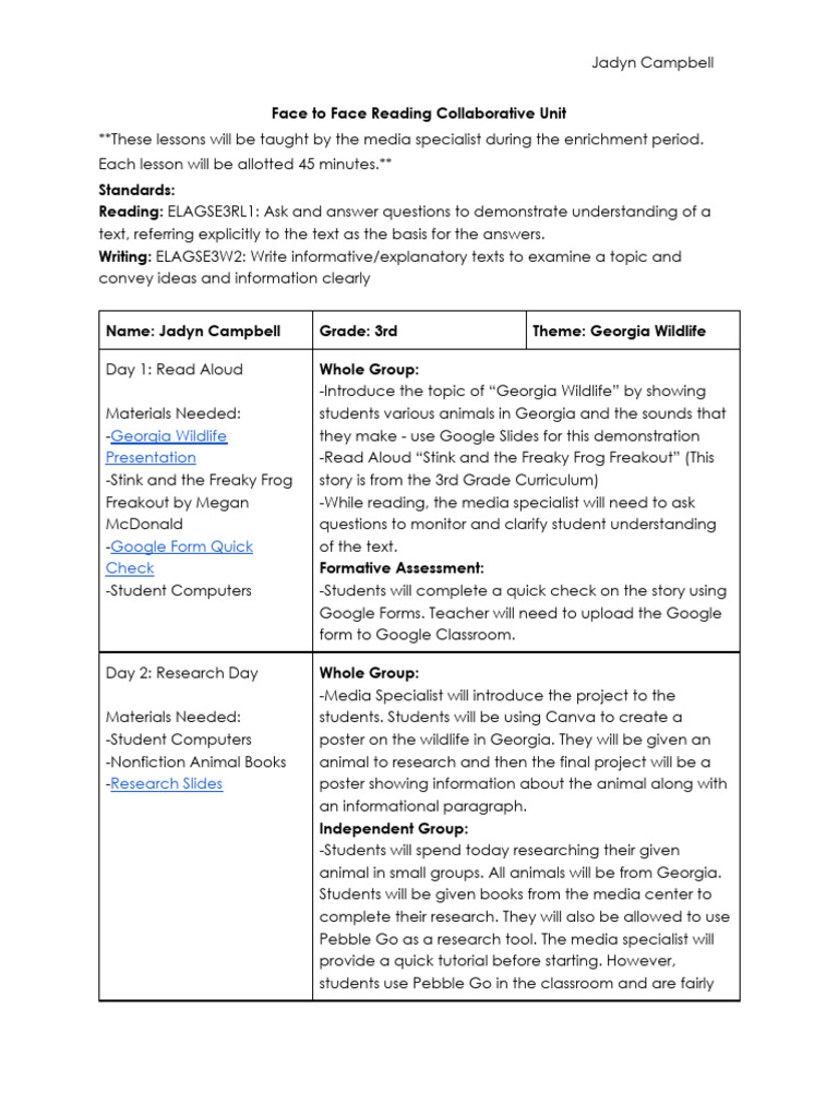 Reading Collaborative Unit | PDF | Learning | Human Communication