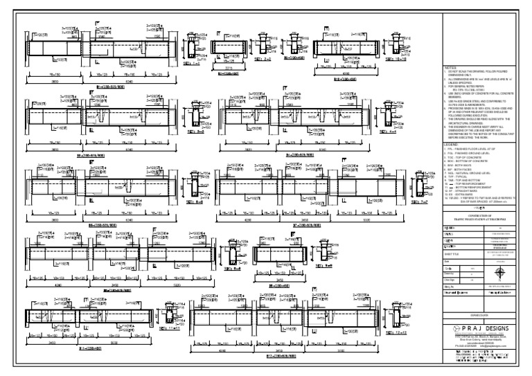 5.RCC Details of Roof Beams at +7.80M LVL | PDF