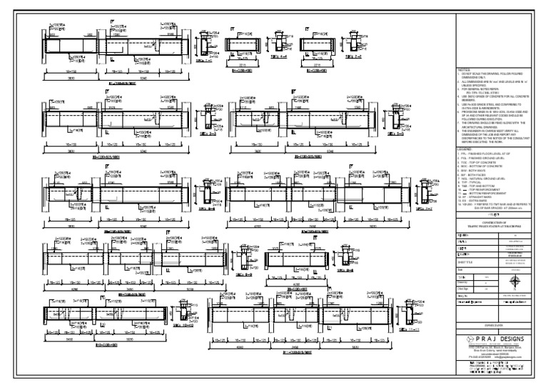 RCC Details of Roof Beams at +3.90M LVL | PDF