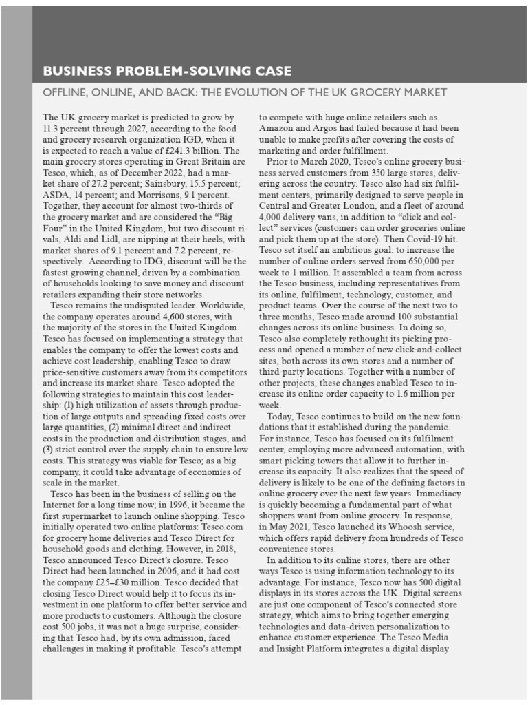 MIS Case 2 | PDF | Tesco | Supermarket