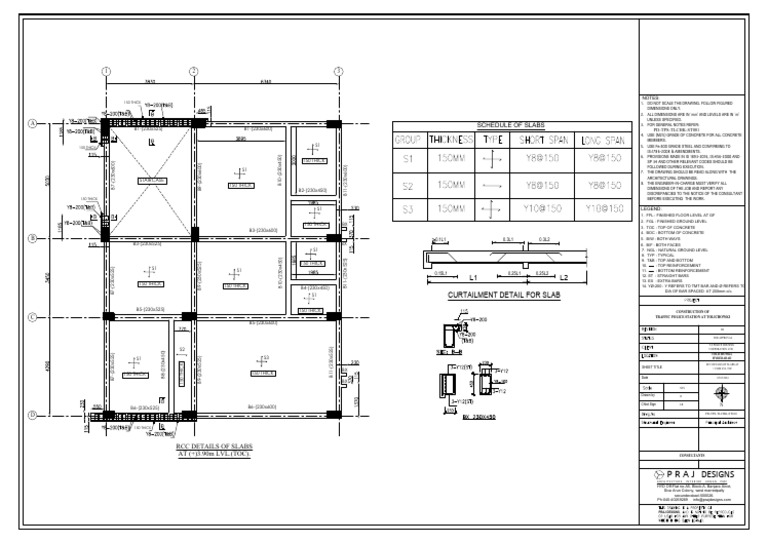 RCC Details of Slabs at +3.90m LVL | PDF
