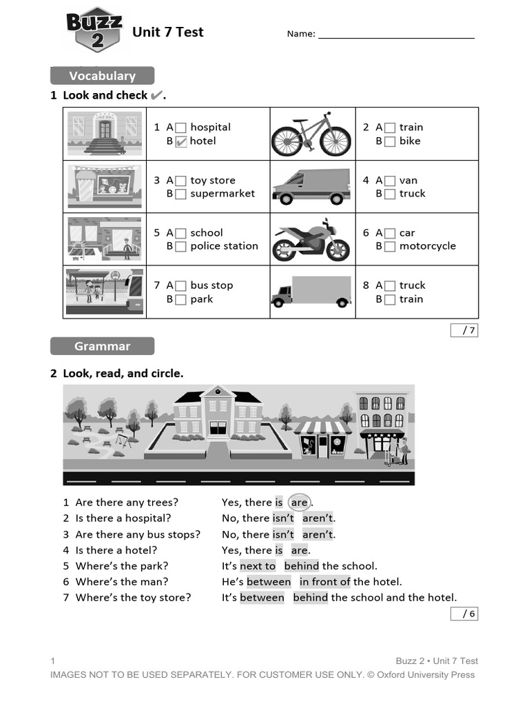 Buzz2 Unit7 Test | PDF | Land Transport | Transport