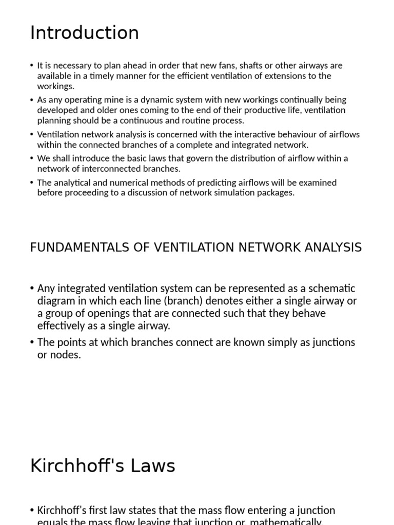 Fundamentals of Ventilation Network Analysis | PDF | Network Analysis (Electrical Circuits ...