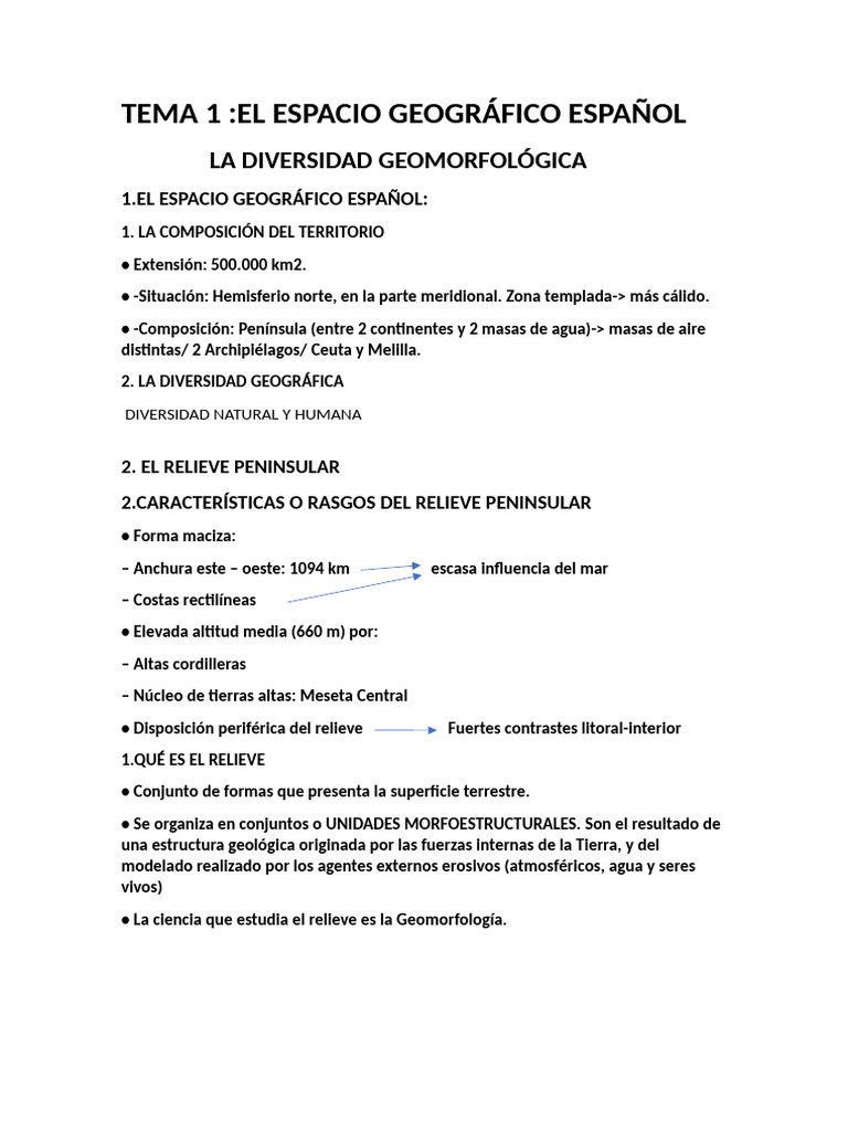 TEMA 1 Geografia | PDF | Placas tectónicas | Terreno