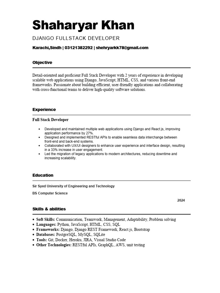 Django Fullstack Developer Profile | PDF | Computers