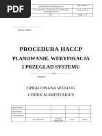 Księga Haccp Przykładowa Dokumentacja Systemu | PDF