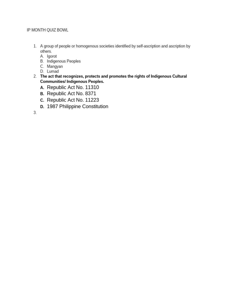 Ip Month Quiz Bowl | PDF