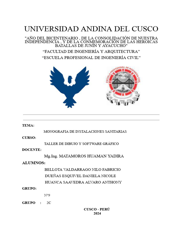 MONOGRAFIA, DIAPOS-INSTA SANITARIAS - Compressed | PDF | Diseño | Ingeniería