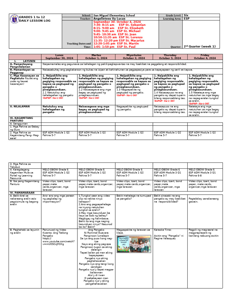 ESP DLL Week 1 | PDF
