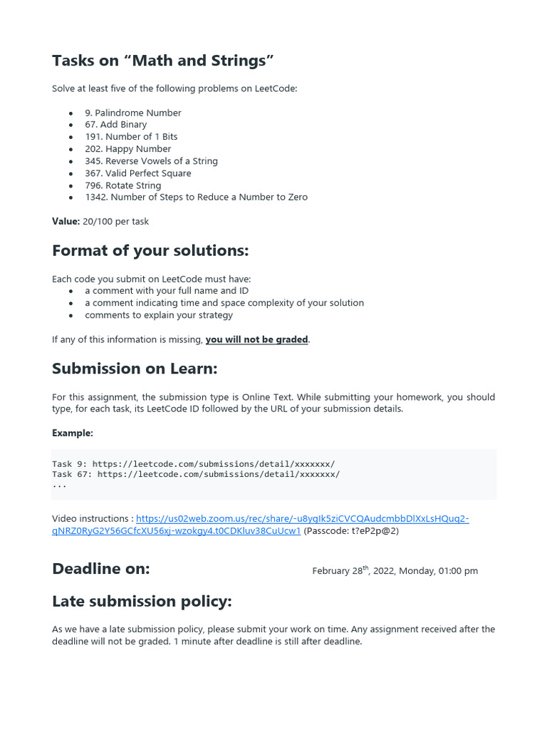 Assignment 1 - Math and Strings | PDF