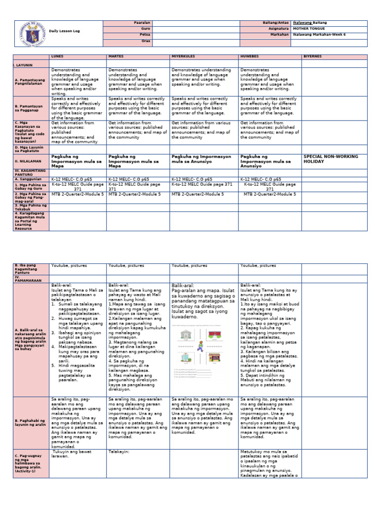Q2-Week6-Dll MTB 2 | PDF
