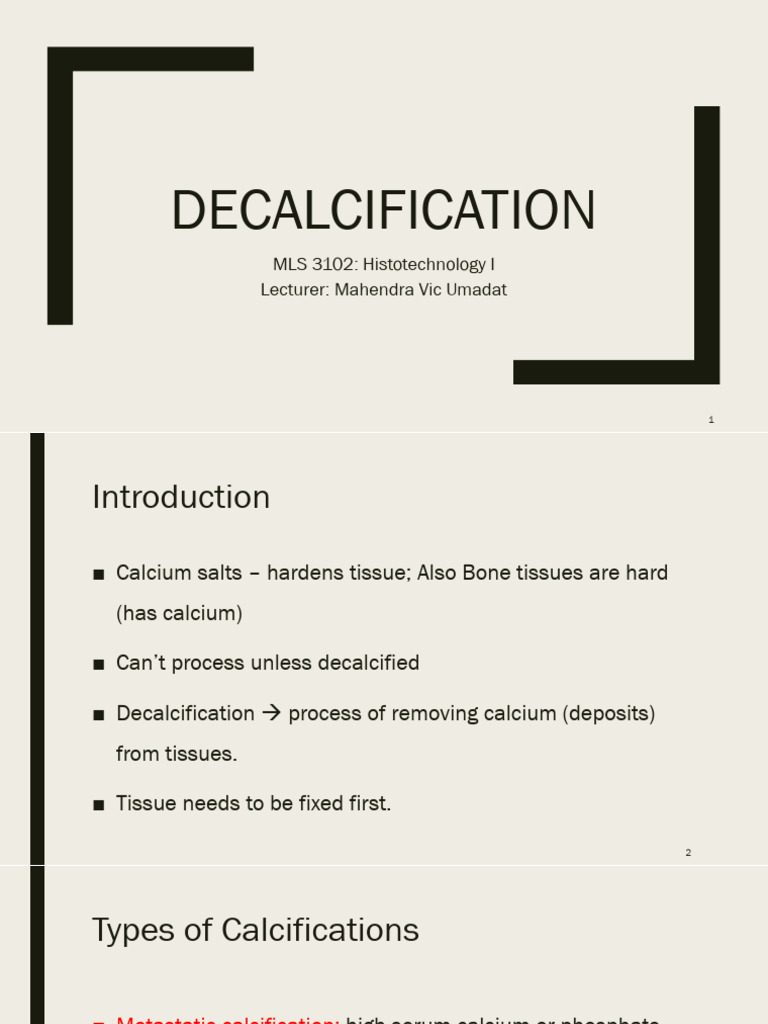 Decalcification | PDF | Calcium | Acid