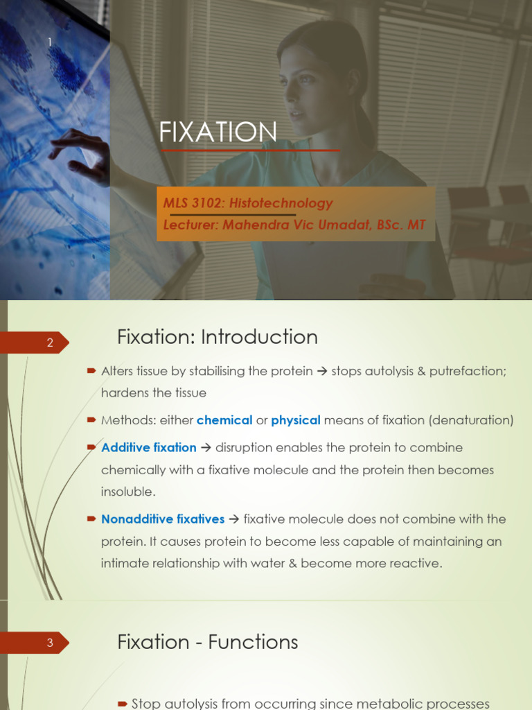 Fixation | PDF | Fixation (Histology) | Chemical Substances