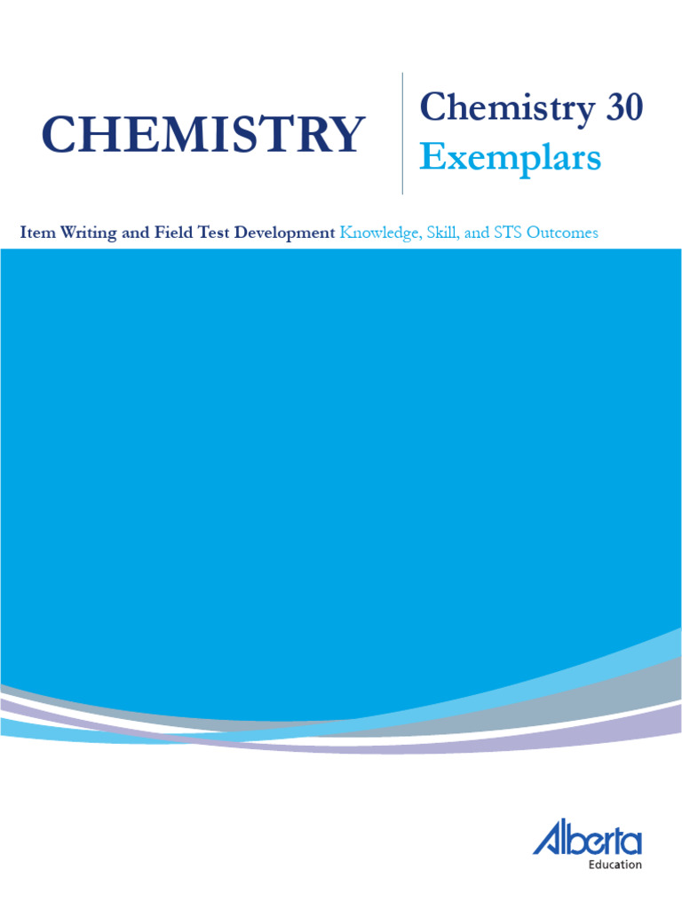 02 Chem30 Exemplars 2009 10 | PDF | Educational Assessment | Combustion