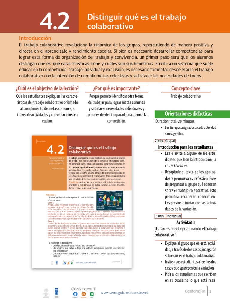 4.2 P Distinguir Que Es El Trabajo Colaborativo M3 R3 | PDF | Liderazgo