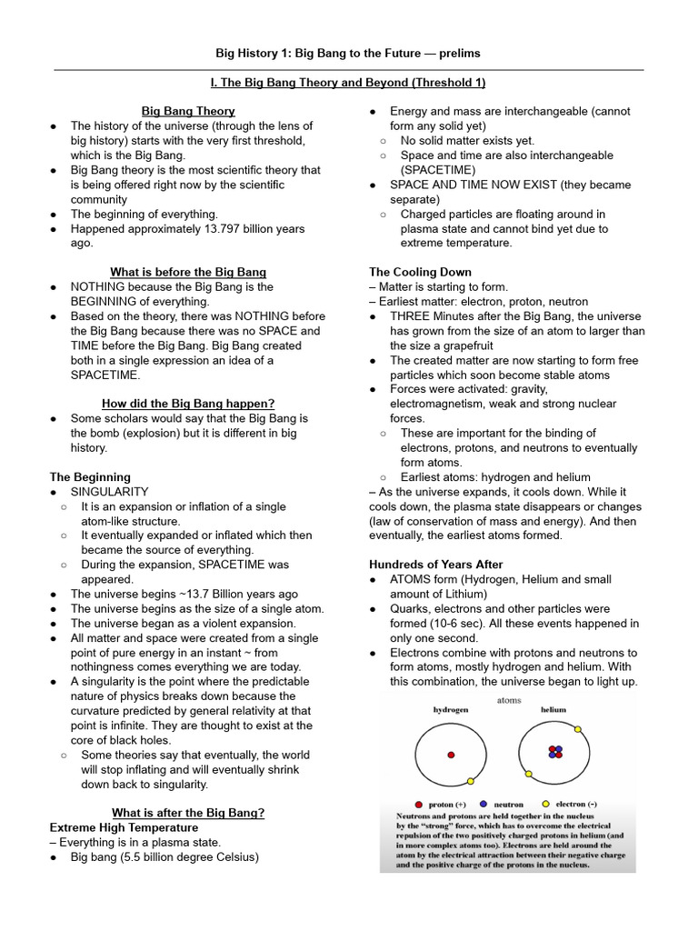 FYE Prelims | PDF | Stars | Big Bang