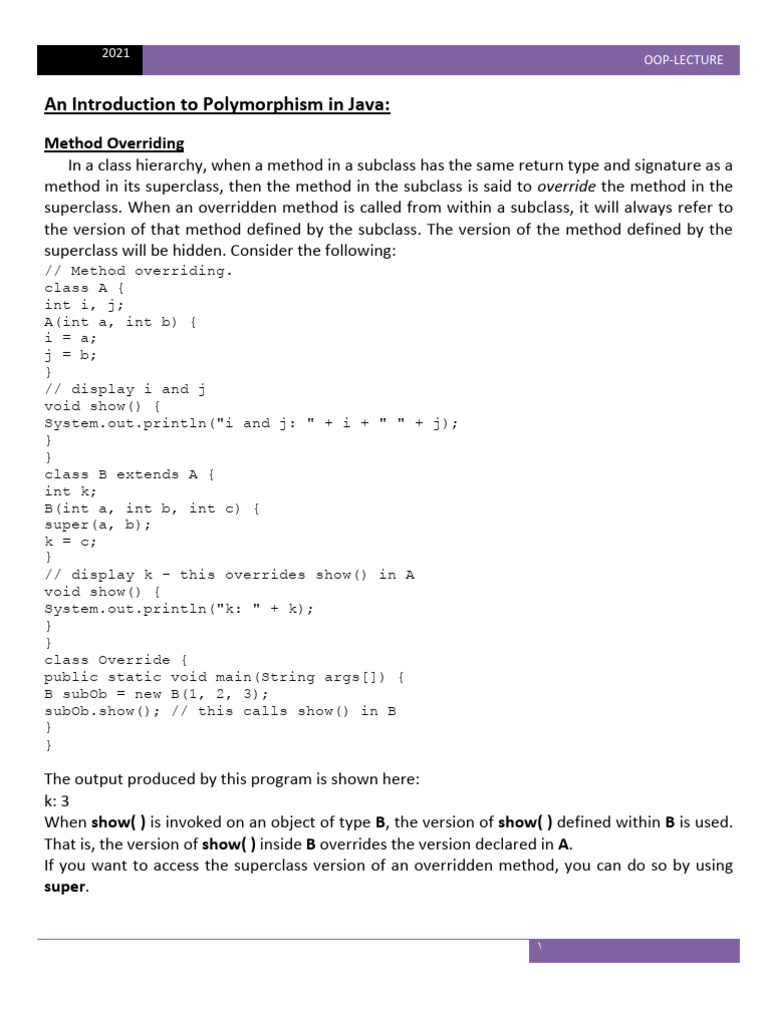 Oop L8 Pdf Method Computer Programming Inheritance Object Oriented Programming 