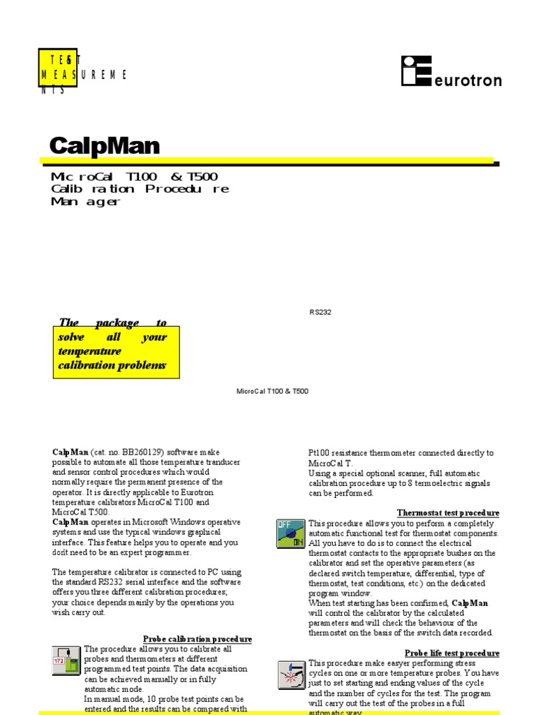 09-10.1 E SW MicroCal T | PDF | Thermostat | Calibration