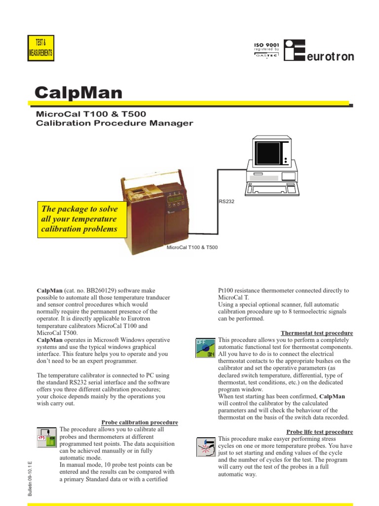 09-10.1 E SW MicroCal T | PDF | Thermostat | Calibration