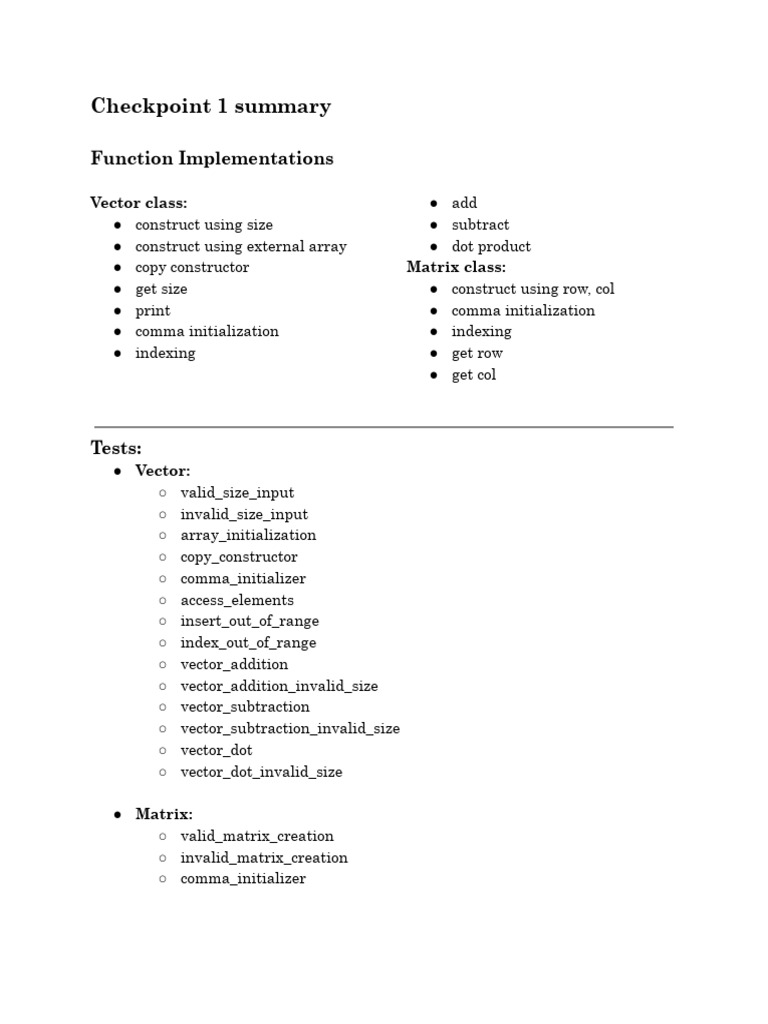 Checkpoint-1 Summary | PDF