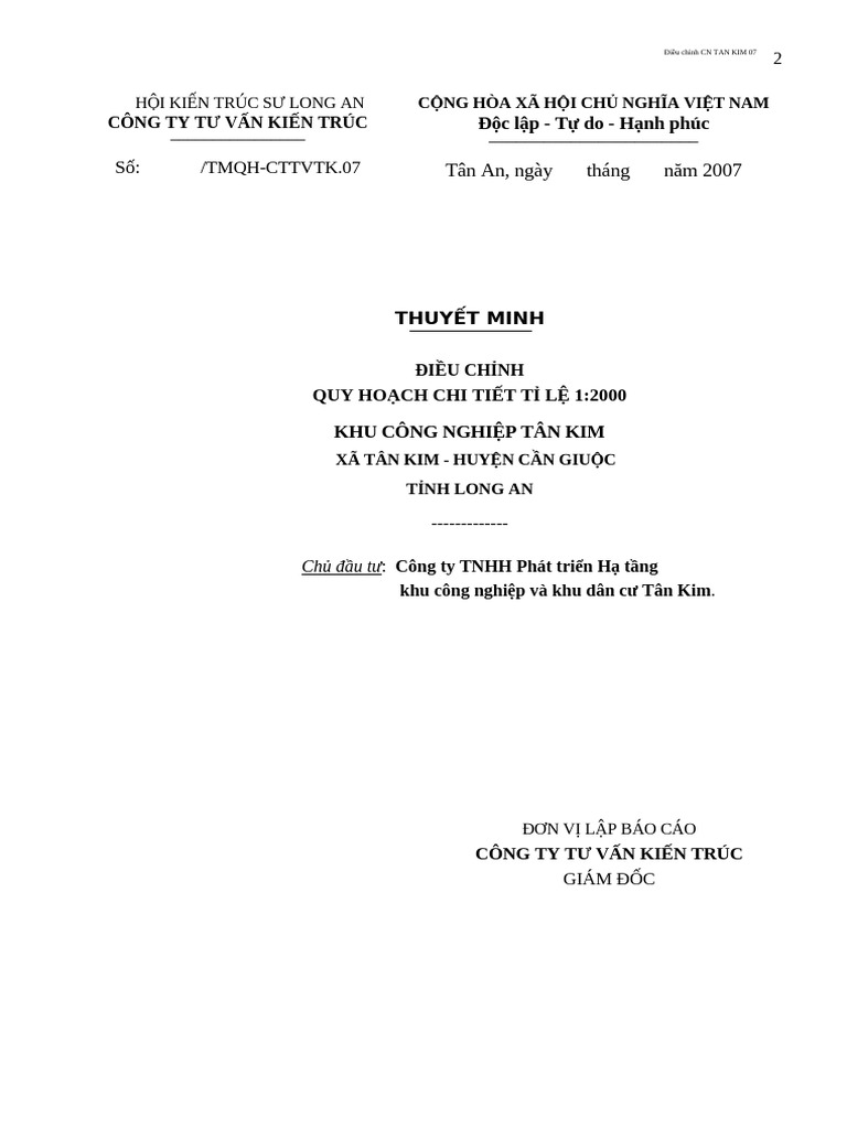 TM QH 1 - 2000 KCN Tân Kim | PDF
