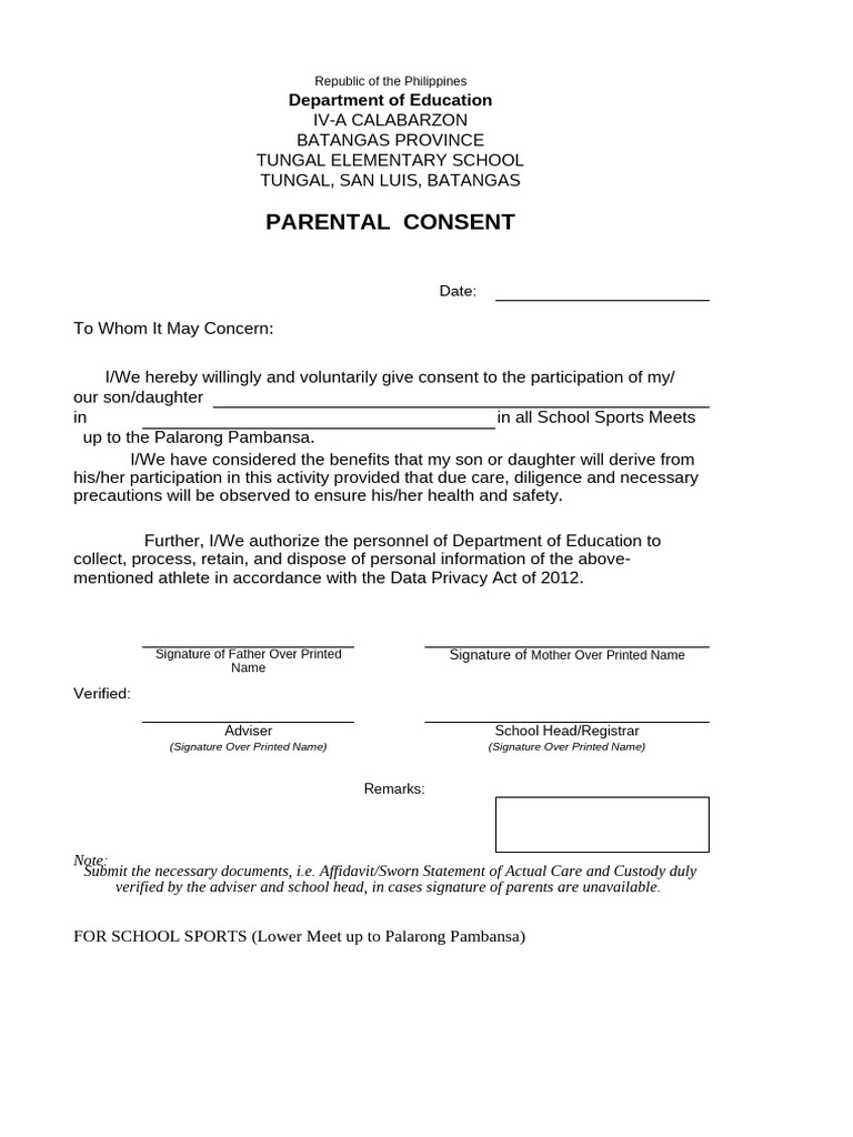 Parental Consent | PDF