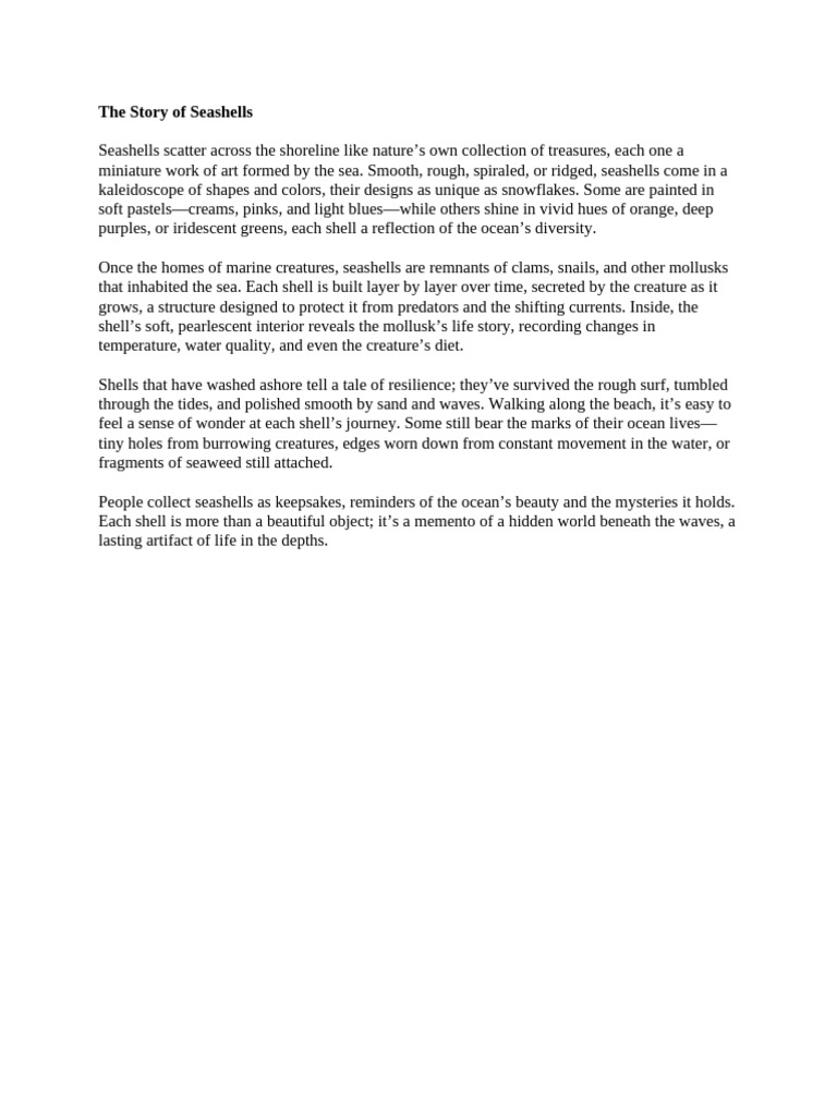 The Story of Seashells | PDF