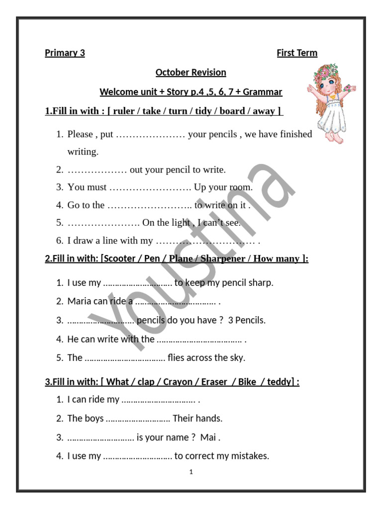 Primary 3 October Revision Exercises | PDF | Language Arts & Discipline