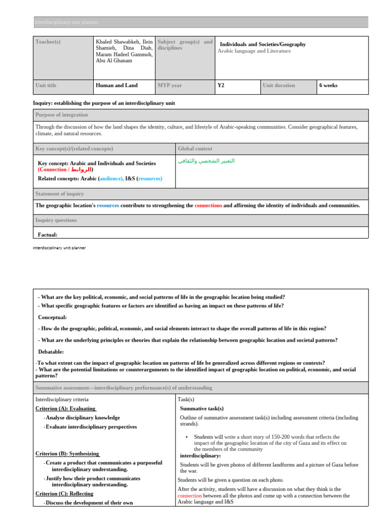Grade 7 Unit 2 IDU Amended | PDF | Geography | Natural Environment