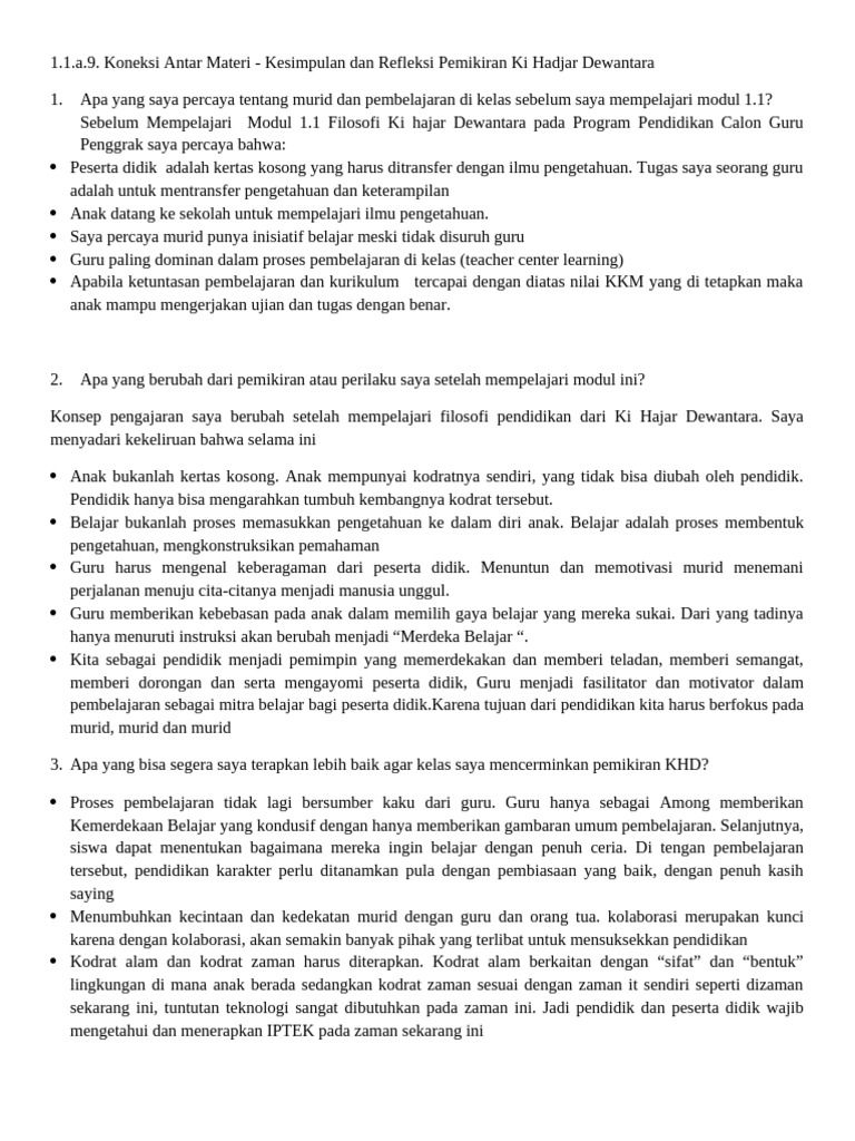 Filosofi Ki Hadjar Dewantara dalam Pendidikan | PDF | Karier & Perkembangan