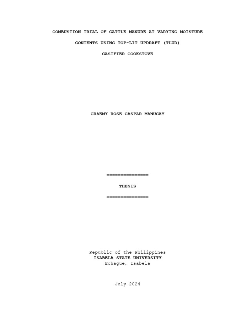 Manugay Thesis Final | PDF | Gasification | Combustion