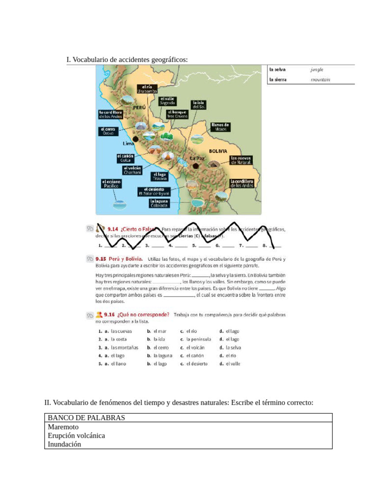 Repaso Vocabulario Cap. 9 | PDF