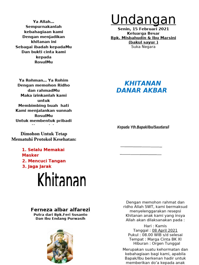 Undangan Khitanan Cuplis | PDF