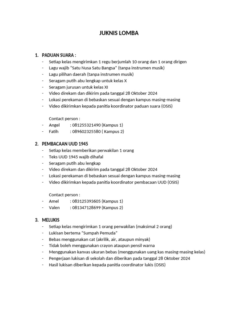 Juknis Lomba | PDF | Seni