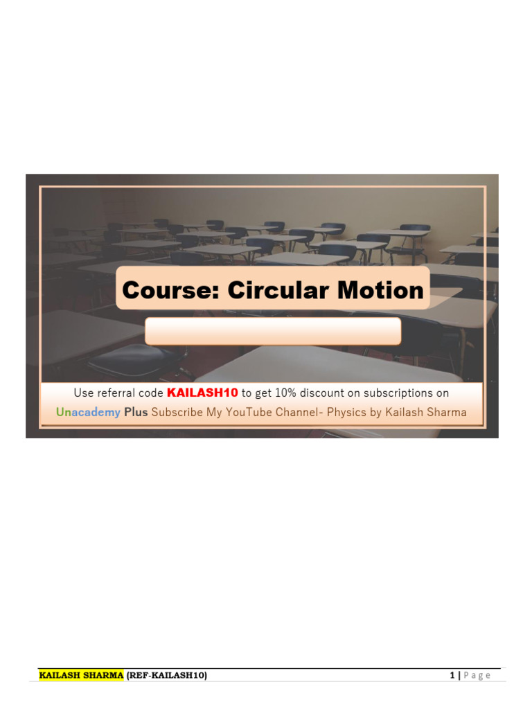 Circular Motion KS Sir Sheet | PDF | Acceleration | Force