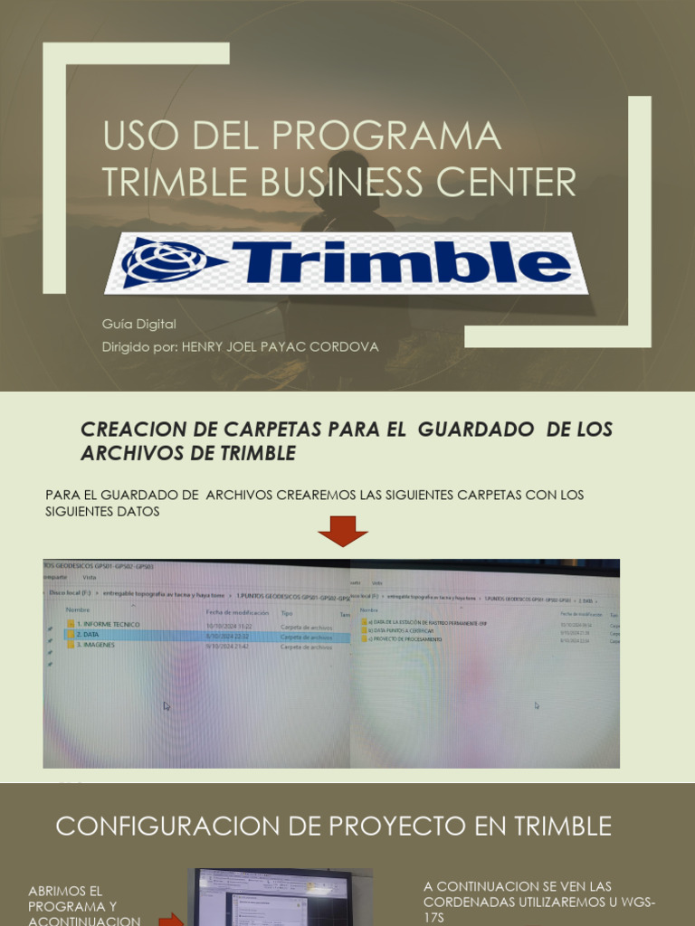 USO DEL PROGRAMA TRIMBLE BUSINESS CENTER | PDF