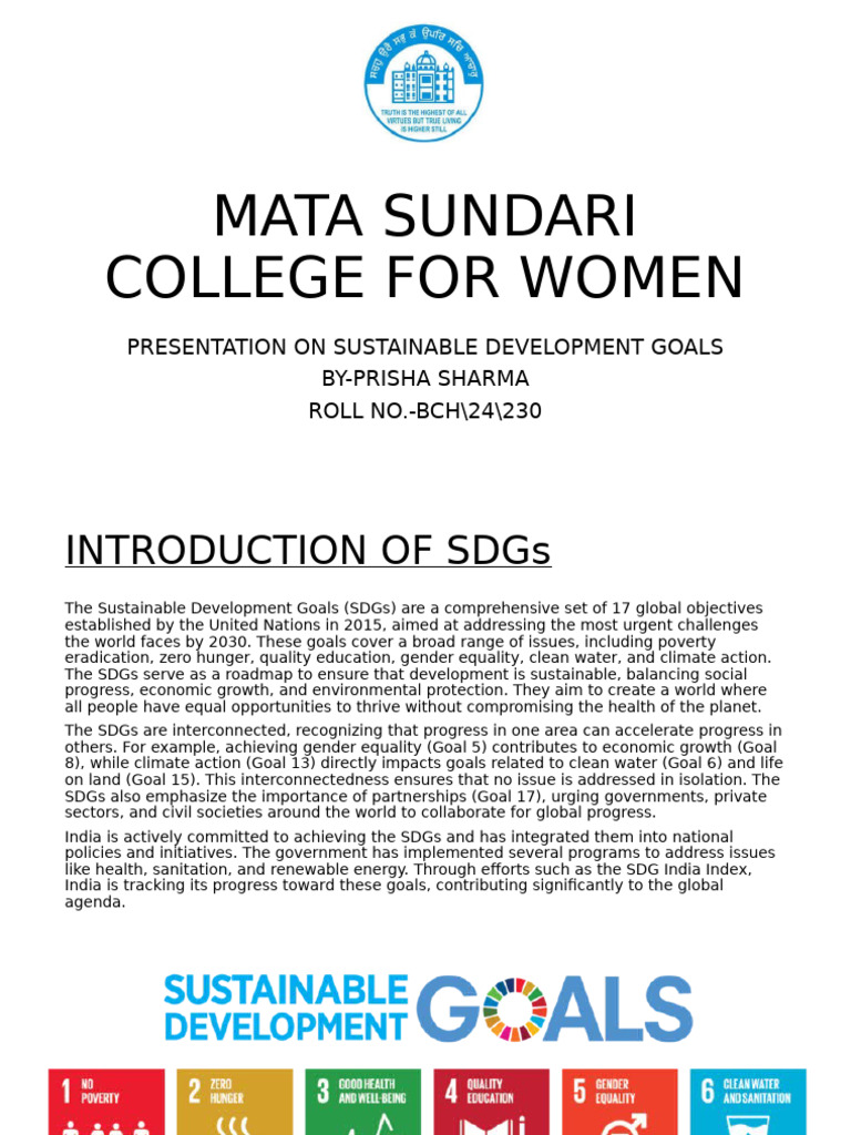 MATA SUNDARI COLLEGE FOR WOMEN | PDF | Sustainability | Environment