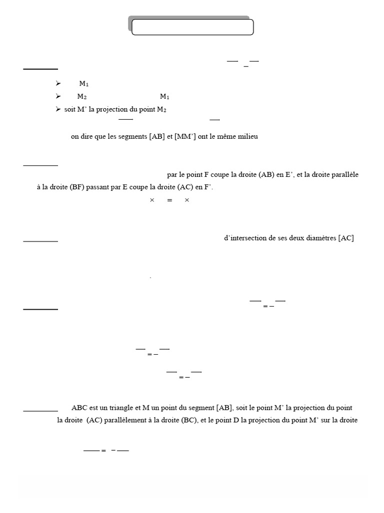 La Projection Dans Le Plan Exercices Non Corriges 2 | PDF | Concepts ...