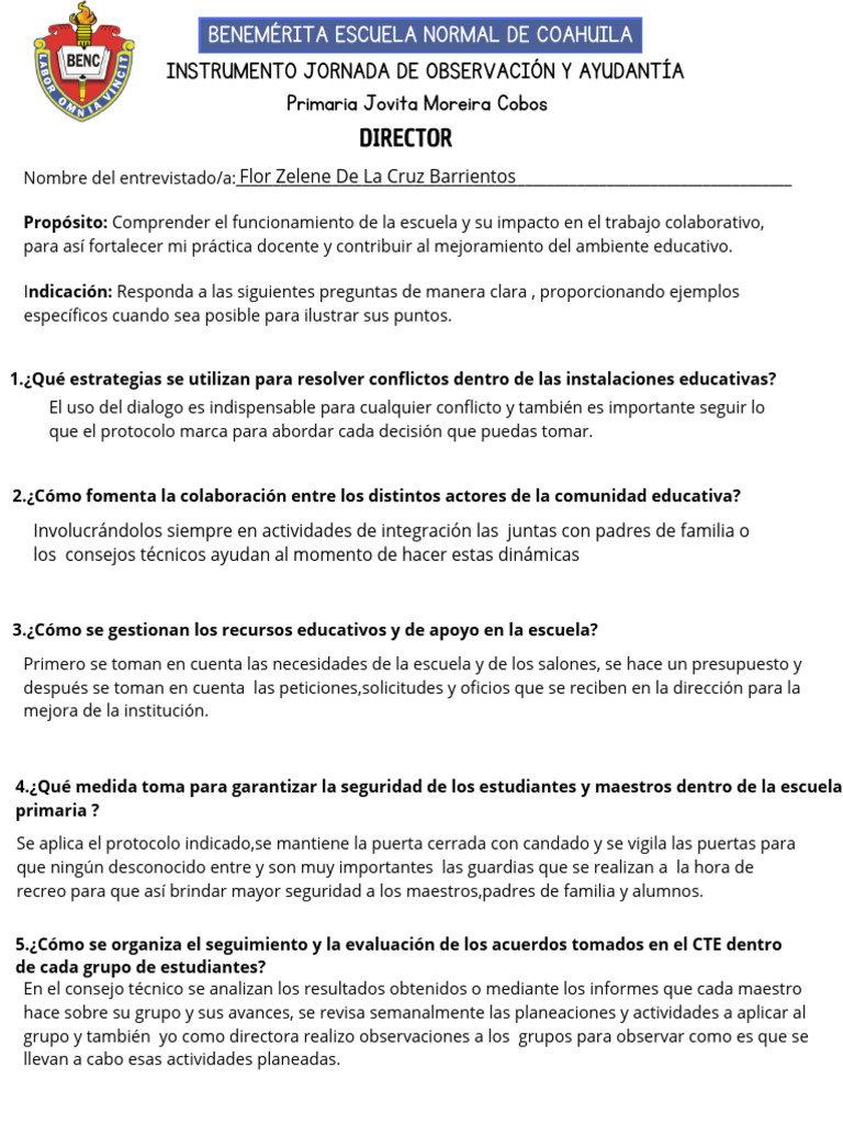 Entrevistas Kda | PDF | Maestros | Escuelas