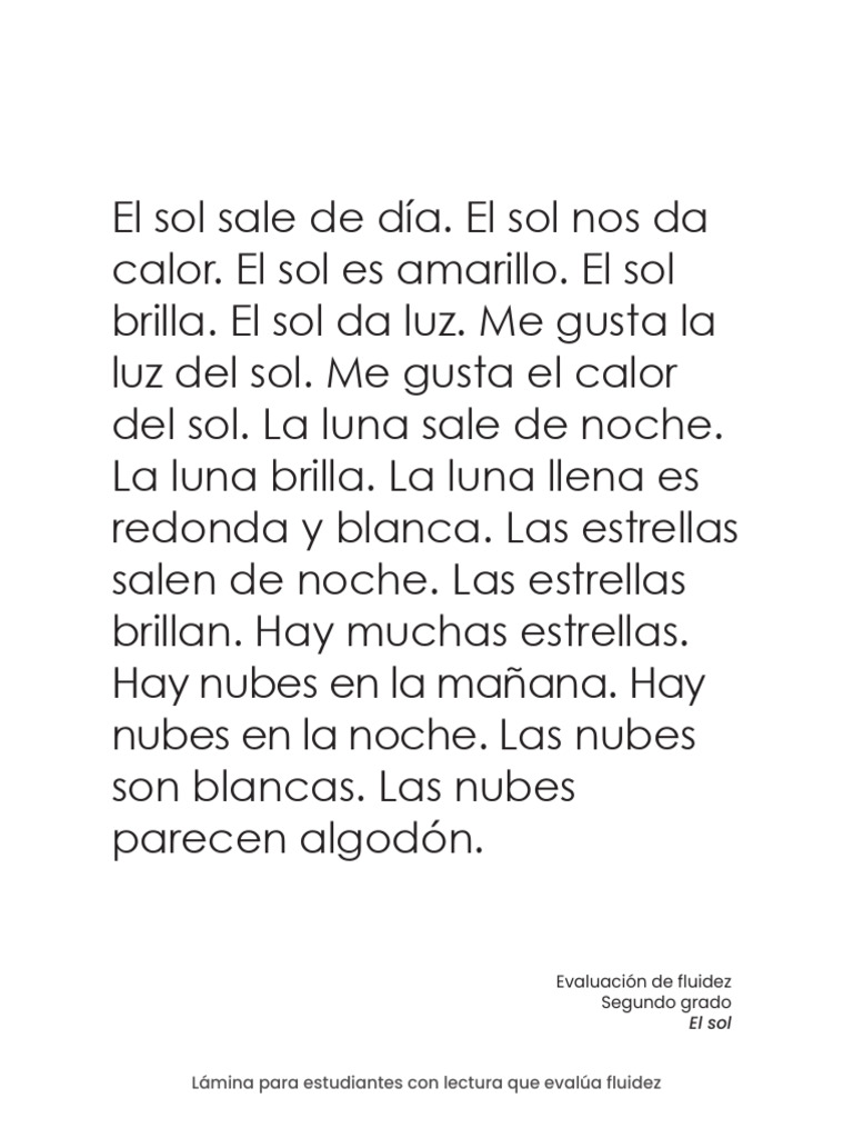 Láminas Lectura para Fluidez SEGUNDO GRADO | PDF