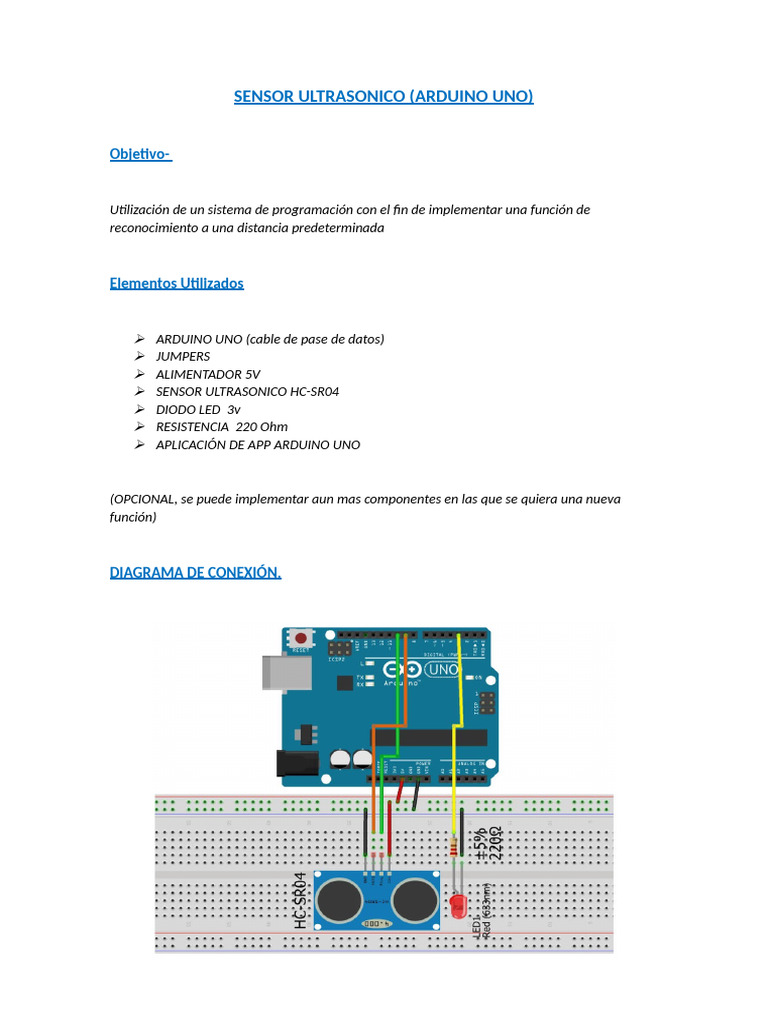 Informe Tecnico Arduino UNO, Sensor ultrasonico | PDF Informe Tecnico Arduino UNO, Sensor ultrasonico | PDF