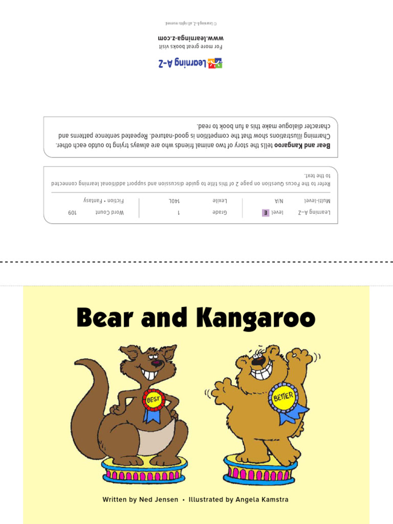 Bear and Kangaroo: A Friendly Rivalry | PDF | Language Arts ...