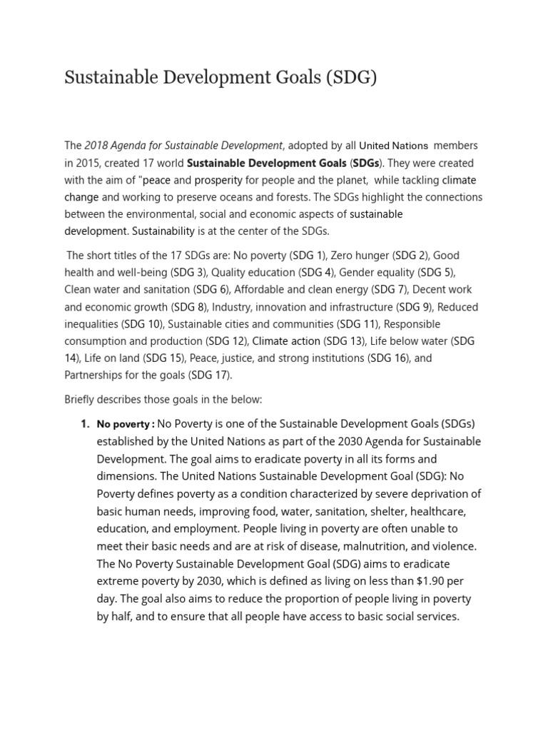 SDG 2nd Final | PDF | Sustainability | Poverty